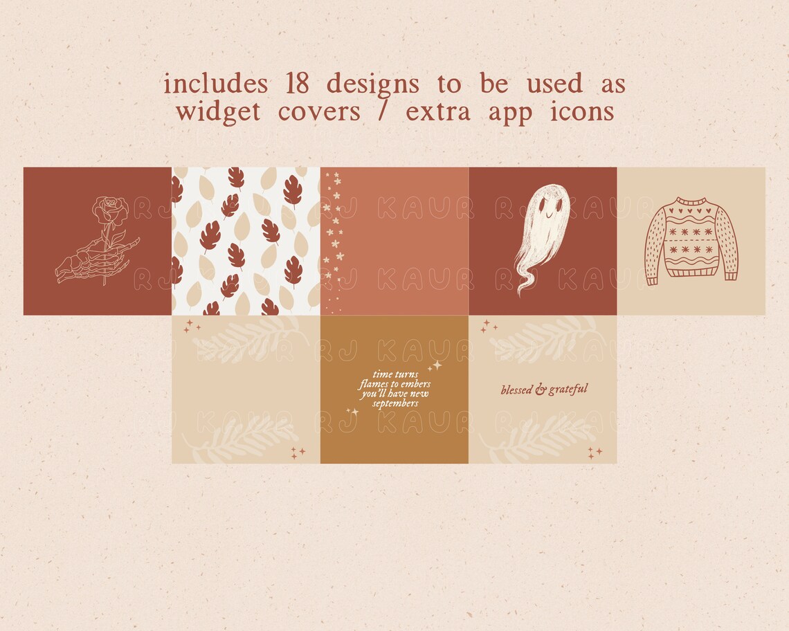 Fall/Holiday Themed iOS/Android App Icons iOS14 Widget | Etsy