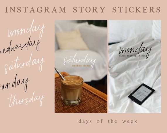 14 Handwritten Instagram Story Stickers Days of Week IG | Etsy