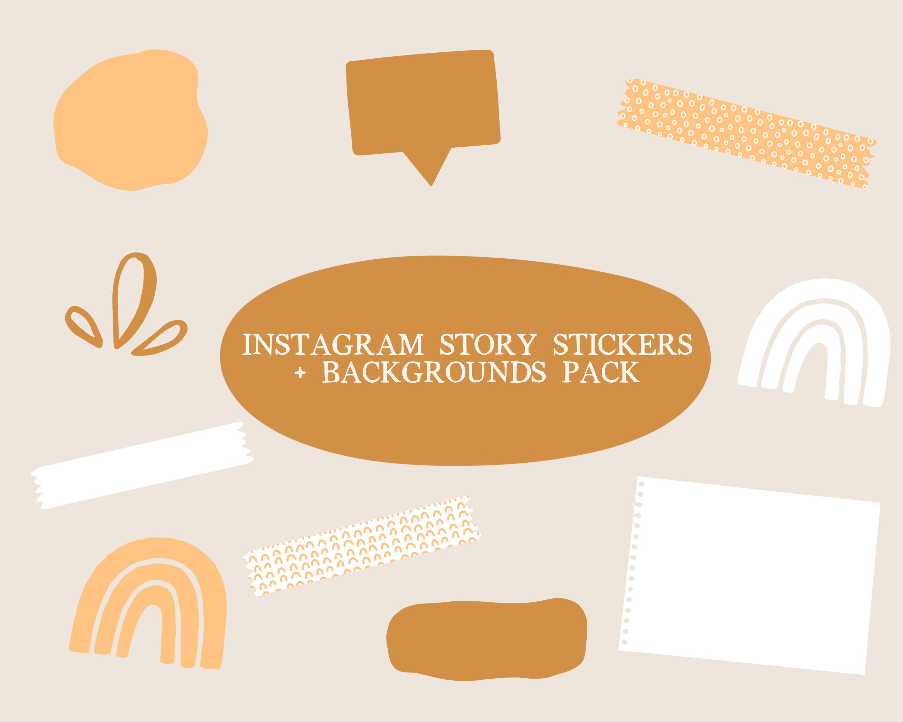 Instagram Story Stickers Backgrounds Pack | Etsy
