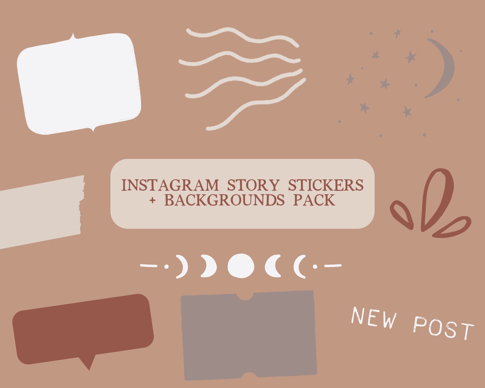 15 Instagram Story Stickers 10 Instagram Story Backgrounds PACK - Etsy