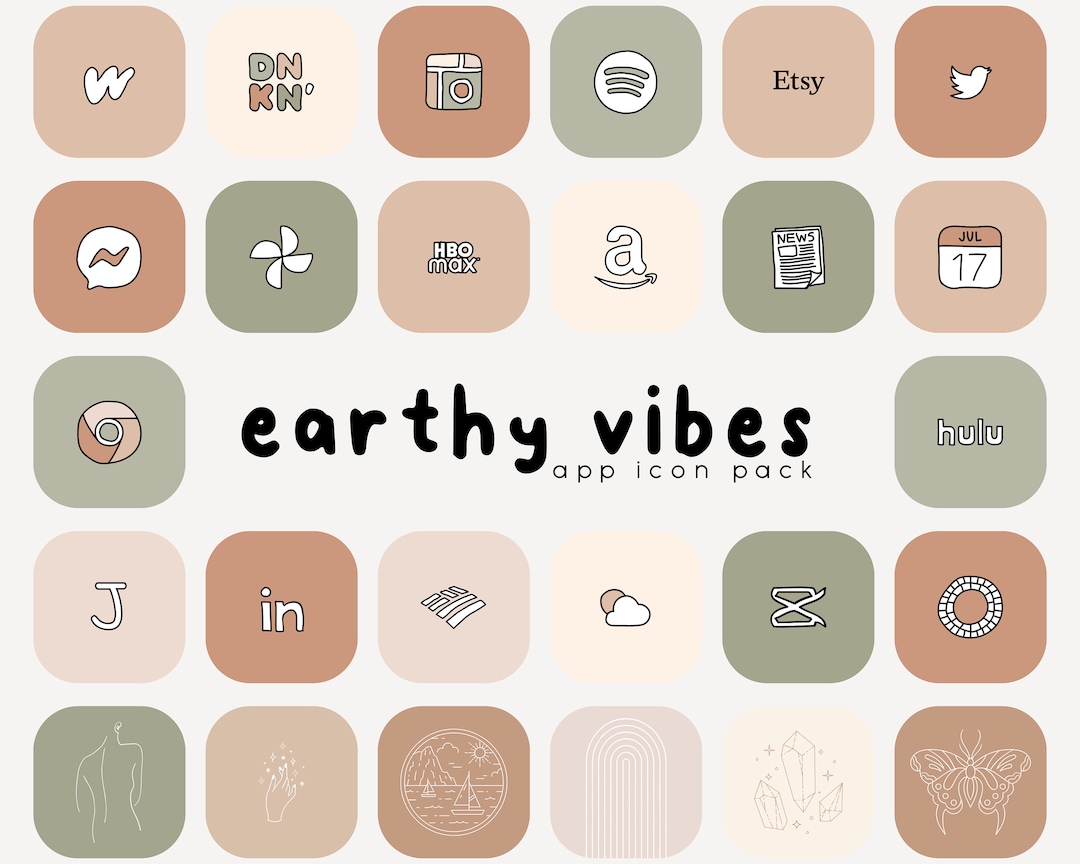 Earthy Vibes App Icon Pack | Ios14 Widget Photos | Widgetsmith ...