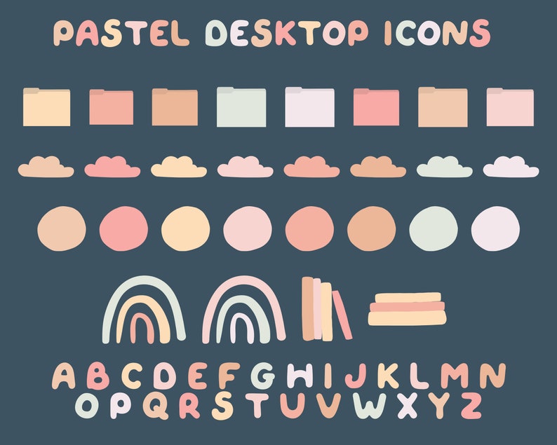 Pastel Desktop Folder Icons | Mac + Windows | Bundle - Etsy