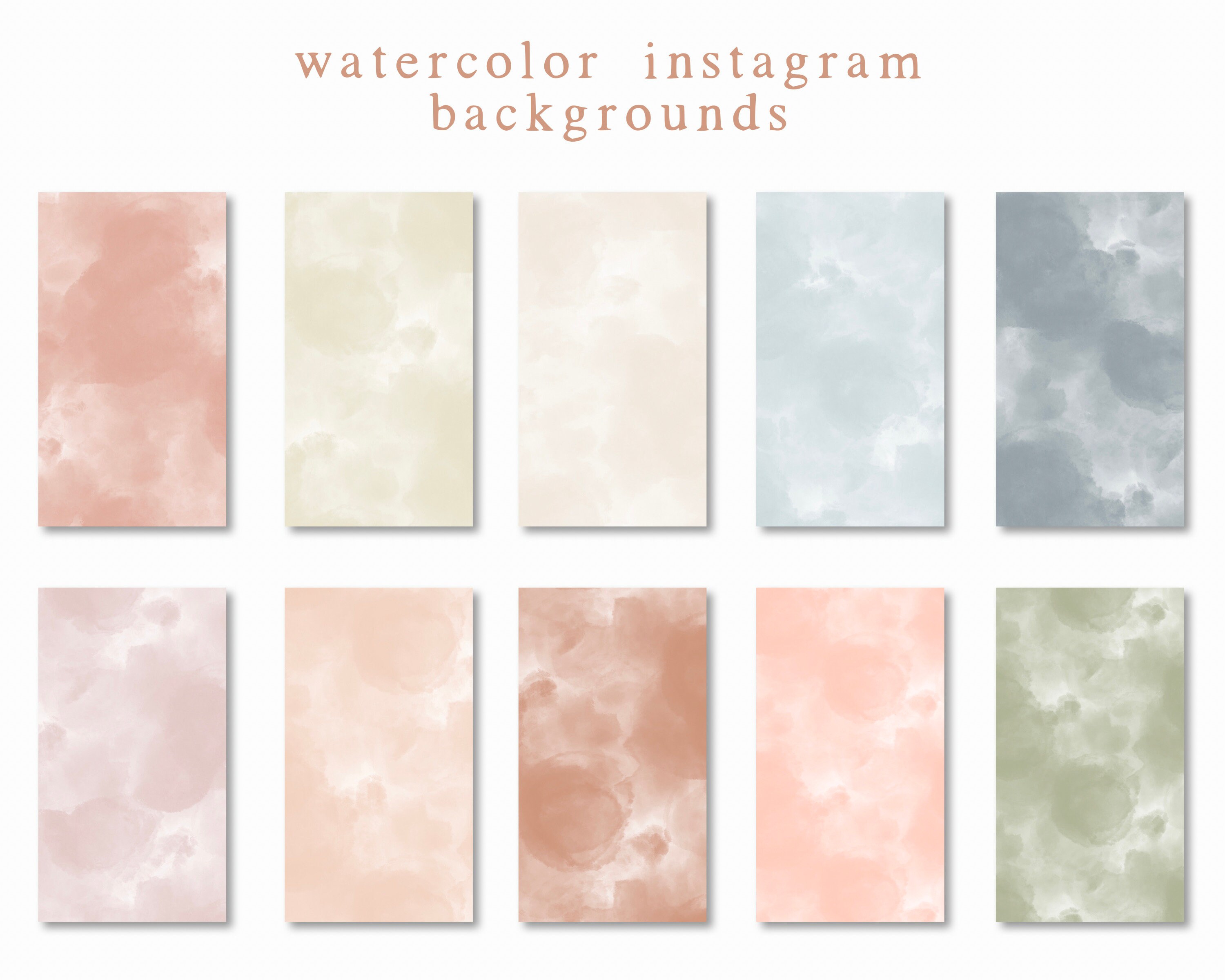 10 Watercolor Instagram Story Backgrounds, Instagram Templates, IG ...