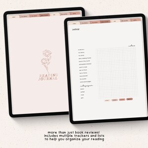 Minimal Digital Reading Journal | Book Reviews | Reading Tracker for ...