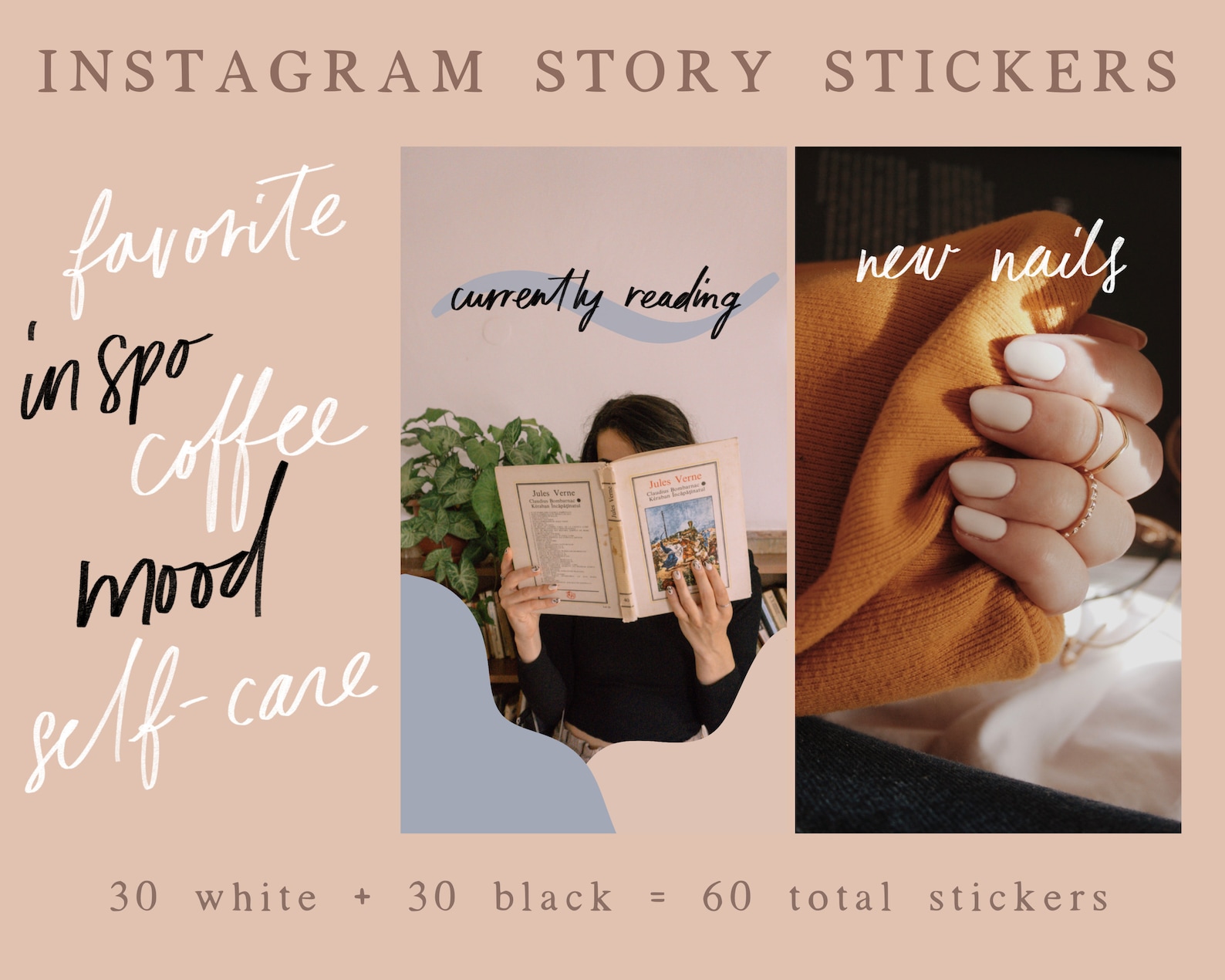 60 Handwritten Instagram Story Stickers IG Story Stickers | Etsy
