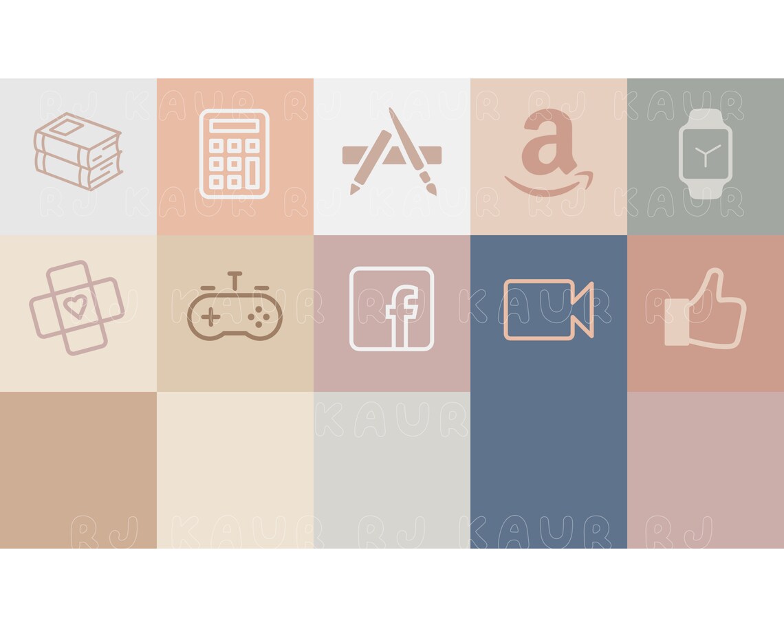 50 Neutral Ios 14 App Icons | Aesthetic App Icons | Ios14 Widget Icons ...