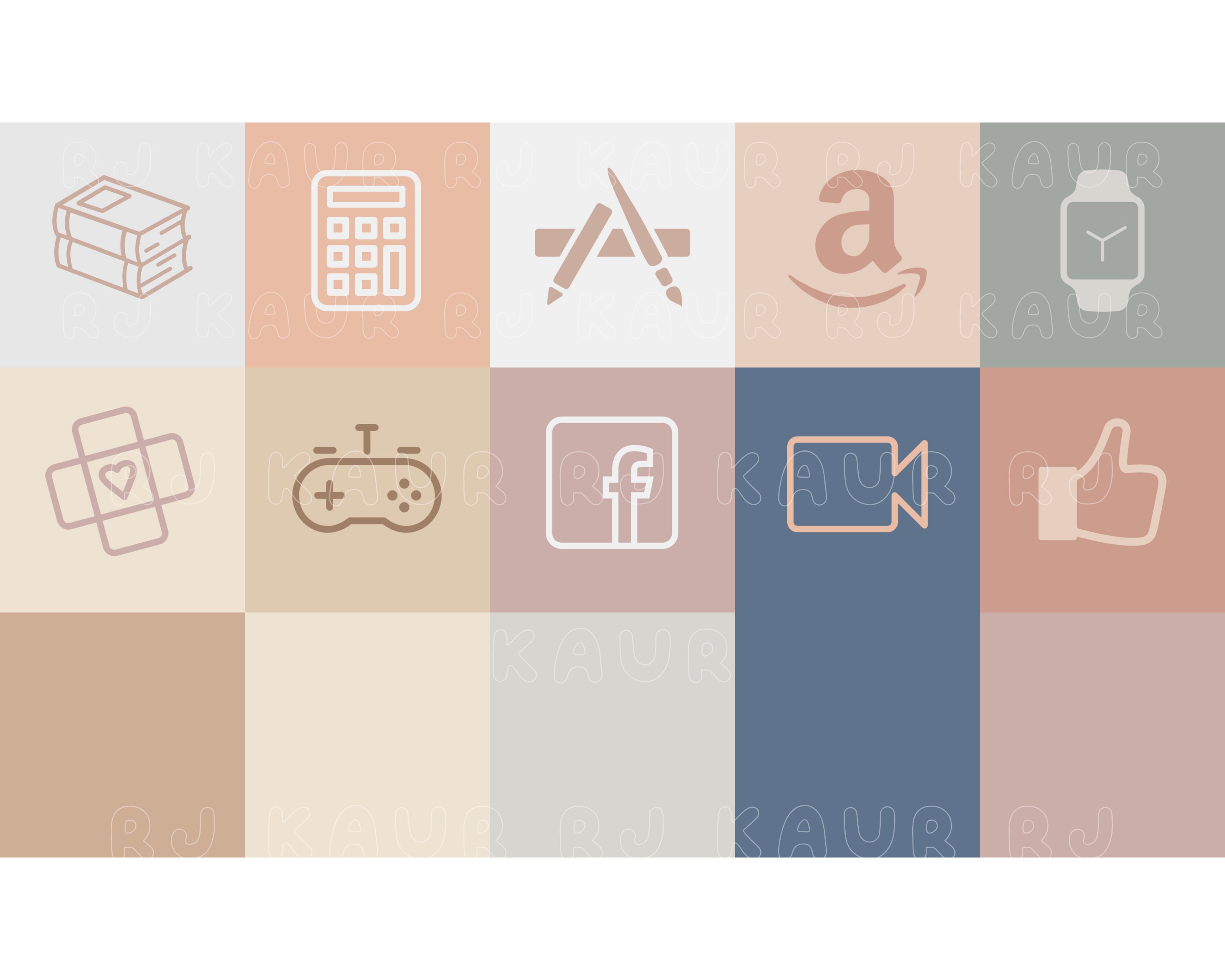 50 Neutral Ios 14 App Icons | Aesthetic App Icons | Ios14 Widget Icons ...