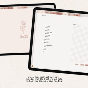 Minimal Digital Reading Journal | Book Reviews | Reading Tracker for ...