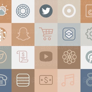 50 Neutral Ios 14 App Icons | Aesthetic App Icons | Ios14 Widget Icons ...