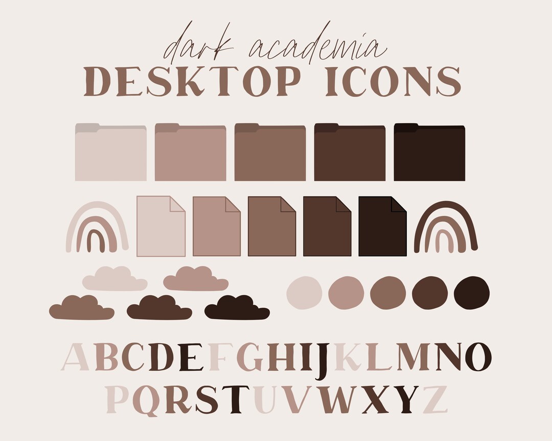 Dark Academia Desktop Folder Icons | Aesthetic Organizing Icons ...