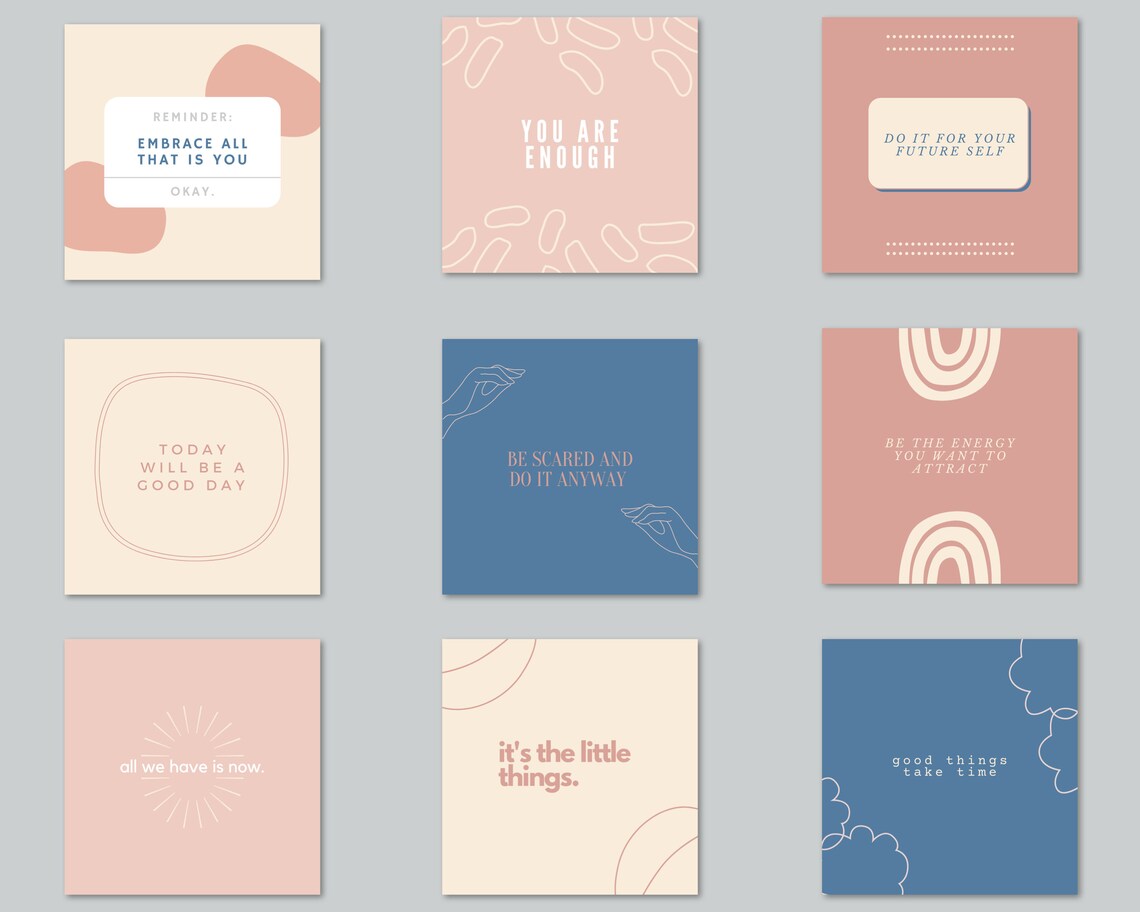 10 Fully Customizable Instagram Quote Templates Canva | Etsy