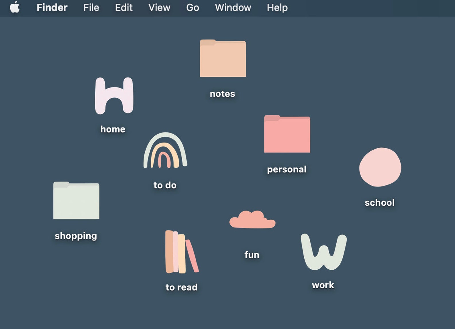 Pastel Desktop Folder Icons Mac Windows Bundle - Etsy Canada