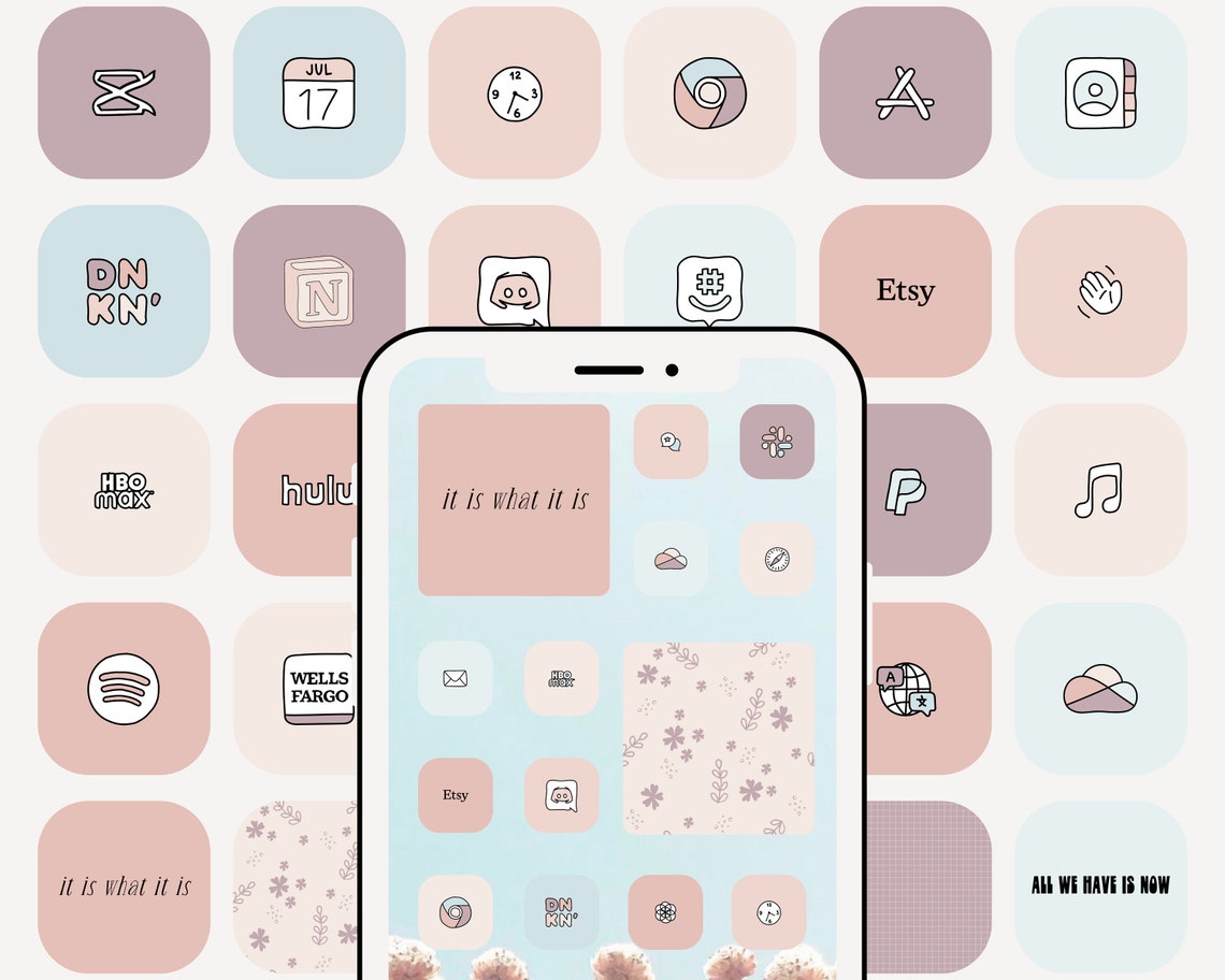 Pastel Dreams - 214 Doodle App Icons | Ios14 Widget Photos ...