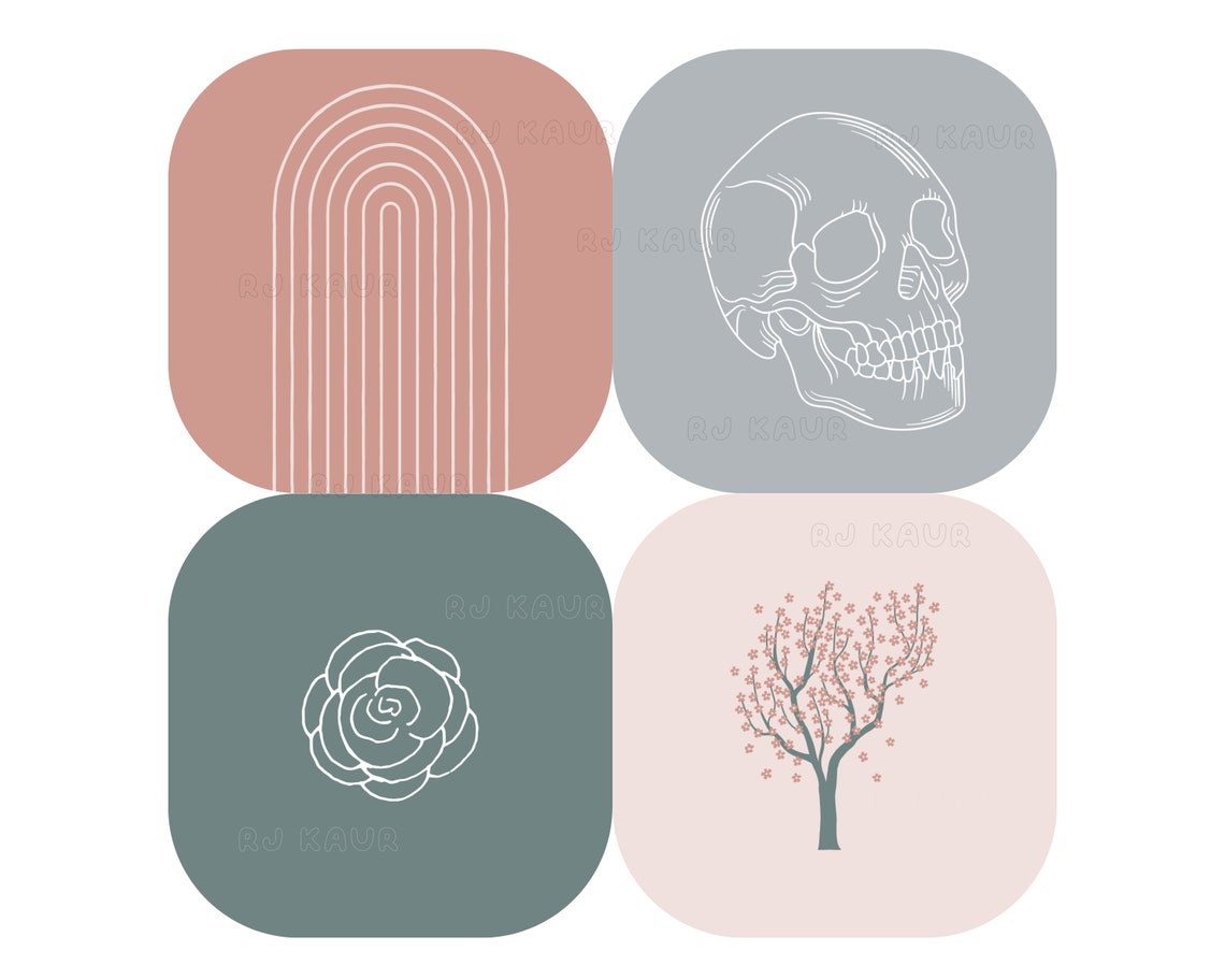 Muted Pastel Doodle Ios/android App Icons | 200+ Icons Bundle - Etsy