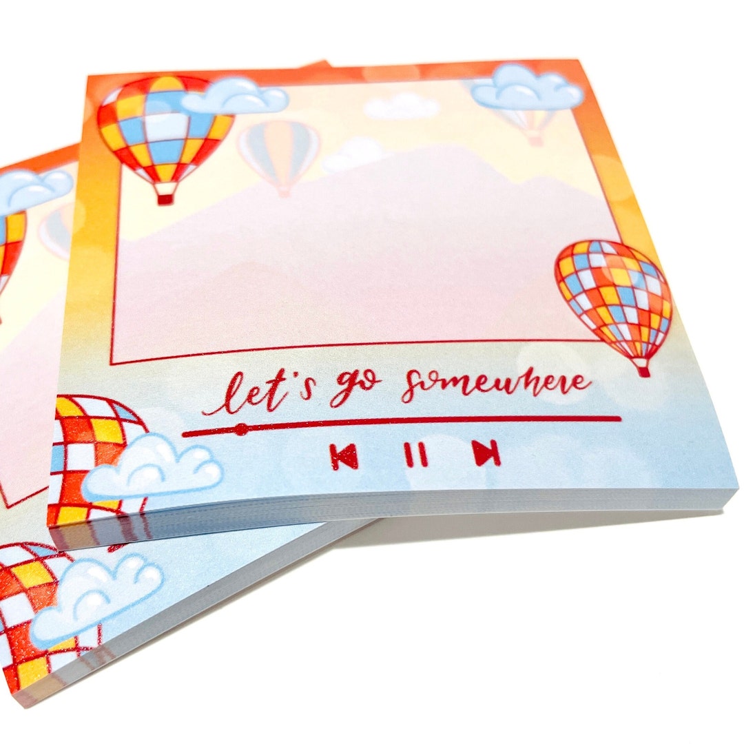 Adventure, Hot Air Balloon Sticky Notes, 50 Sheets Each - Etsy