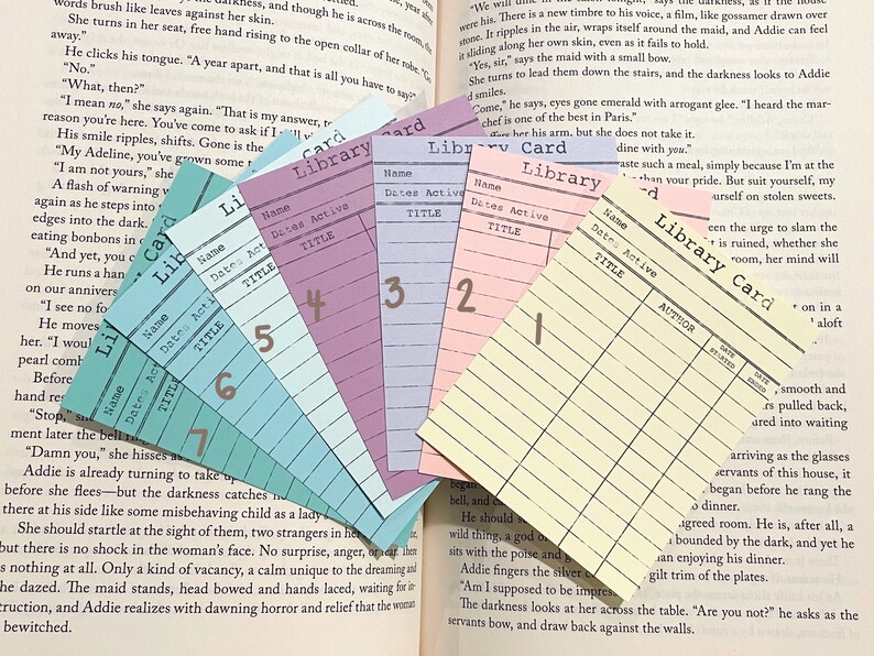 Vintage Library Card Bookmark Book Tracker Gift for Book - Etsy