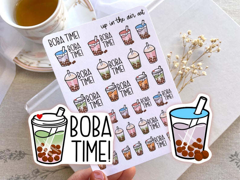 Boba Time Sticker Sheet Bullet Journal Stickers Planner - Etsy