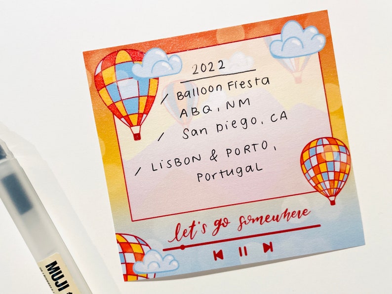 Adventure Hot Air Balloon Sticky Notes 50 Sheets Each - Etsy