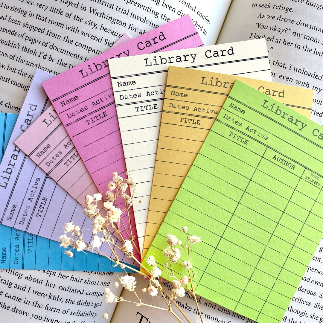 Vintage Library Card Bookmark, Book Tracker Gift for Book Lovers - Etsy