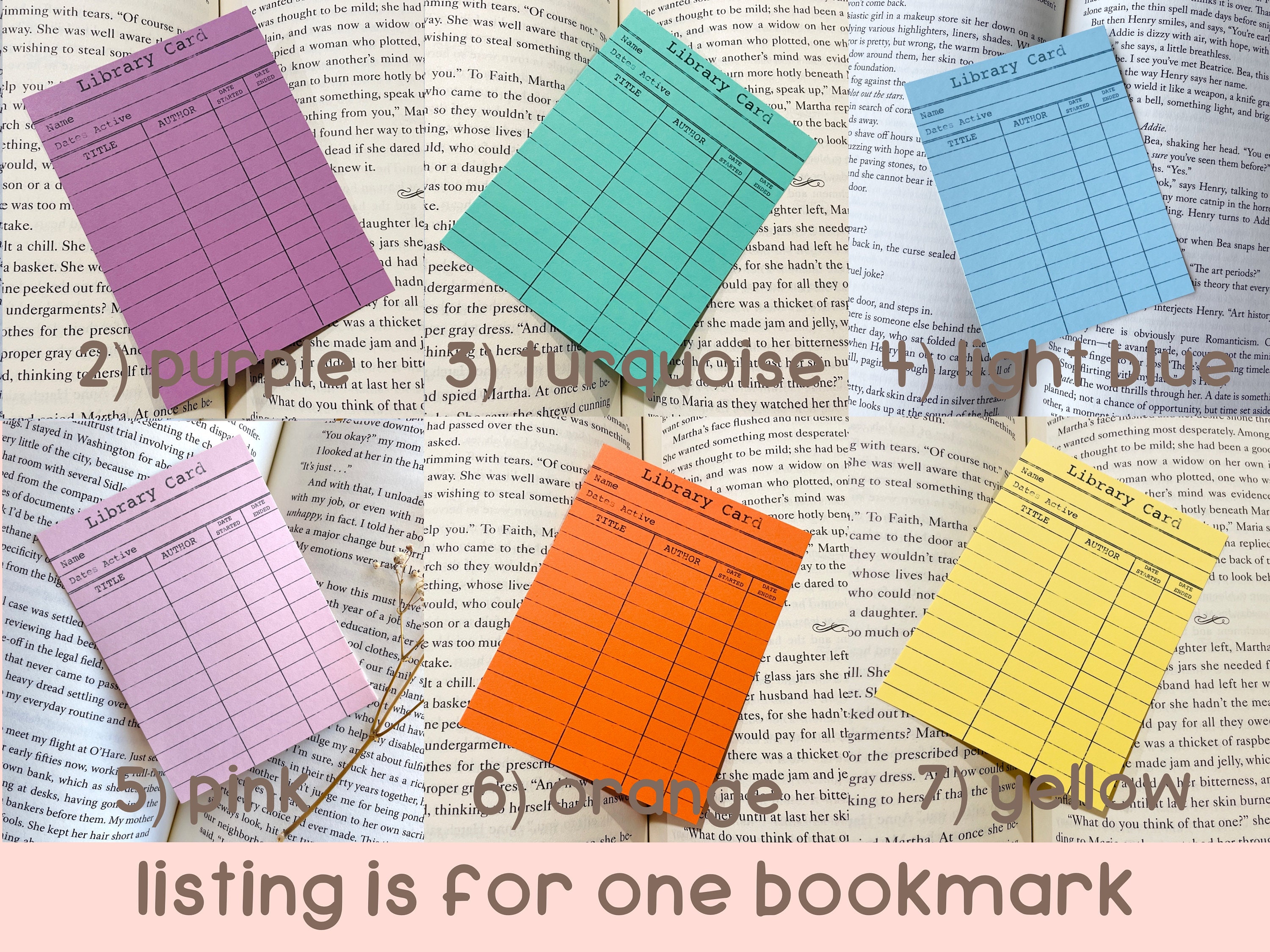 Vintage Library Card Bookmark Book Tracker Gift for Book - Etsy