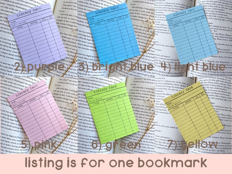 Vintage Library Card Bookmark Book Tracker Gift for Book - Etsy