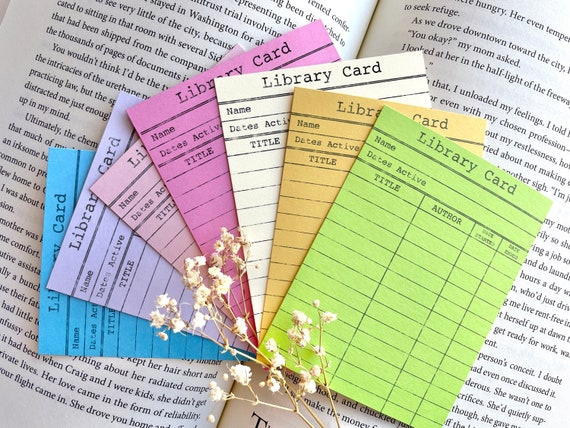 Vintage Library Card Bookmark Book Tracker Gift for Book - Etsy