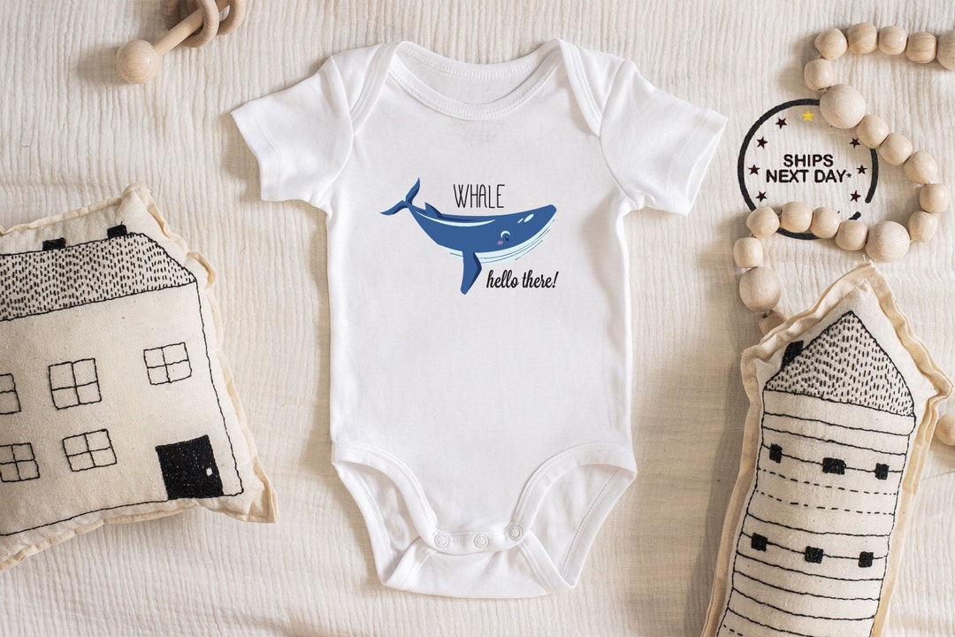 WHALE Hello There! Baby Bodysuit Baby Boy Girl Unisex Clothes New ...