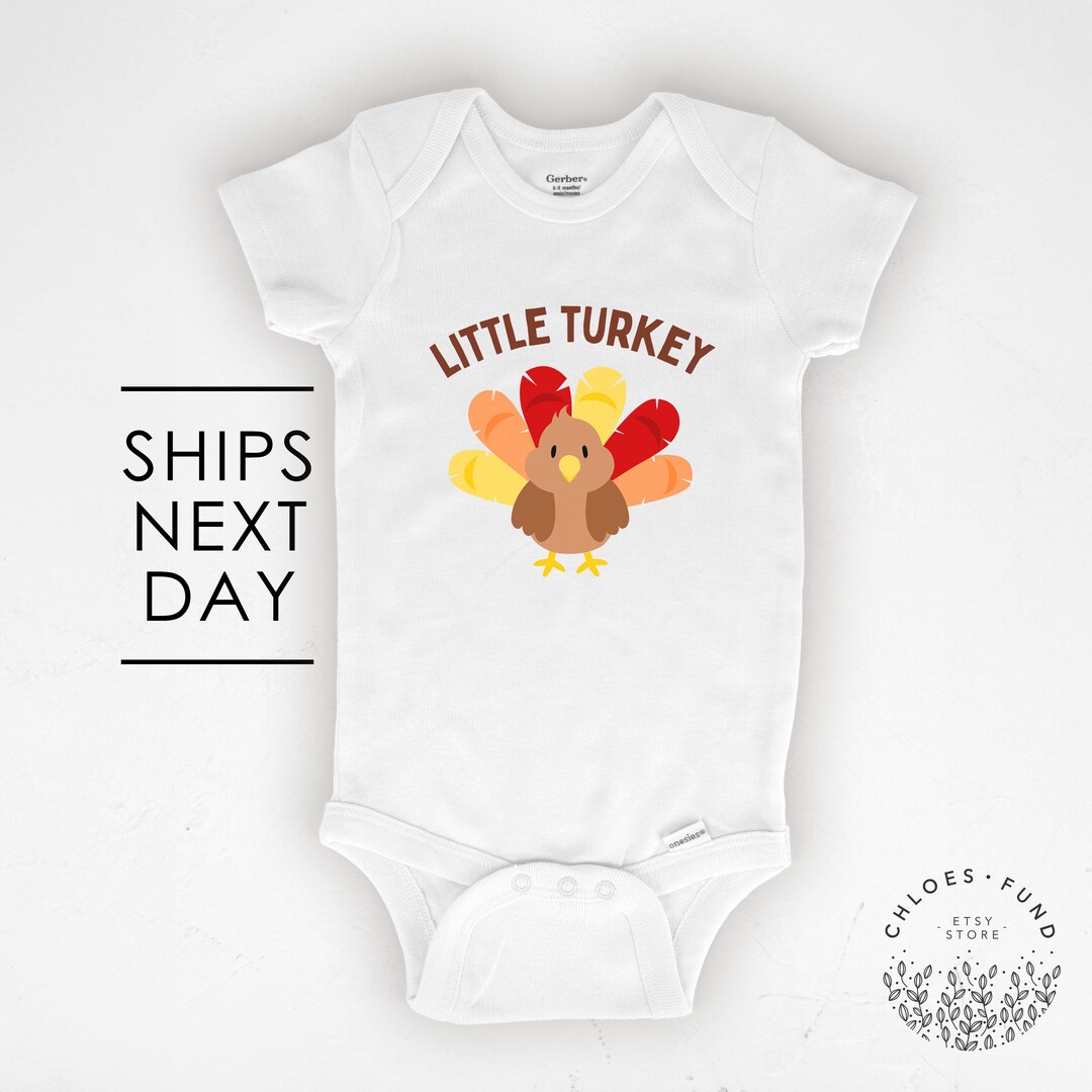 Little Turkey Baby Onesie, Girls Onesie Boy Onesie, Baby Shower Gift ...