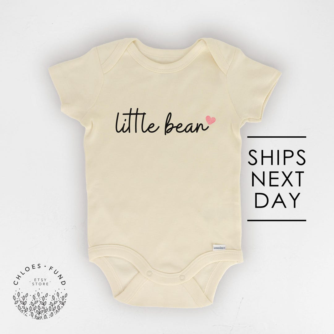 Little Bean Baby Onesie - Minimalist Onesie Cute Natural Baby Bodysuit ...