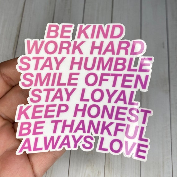 Paper Stay Humble Clear Sticker Planner Sticker Water Bottle Sticker ...