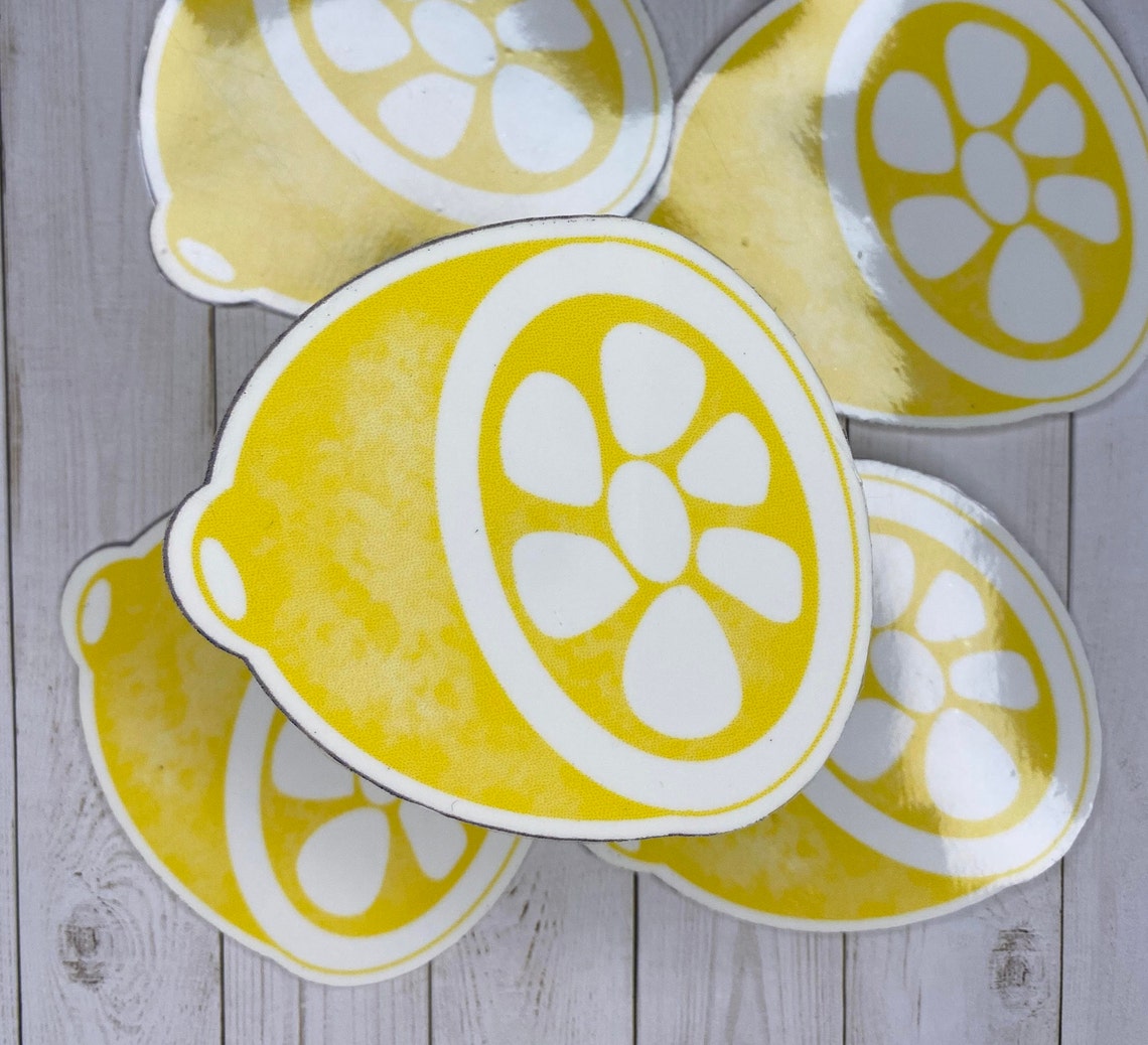Lemon Sticker Laptop Sticker Water Bottle Sticker - Etsy