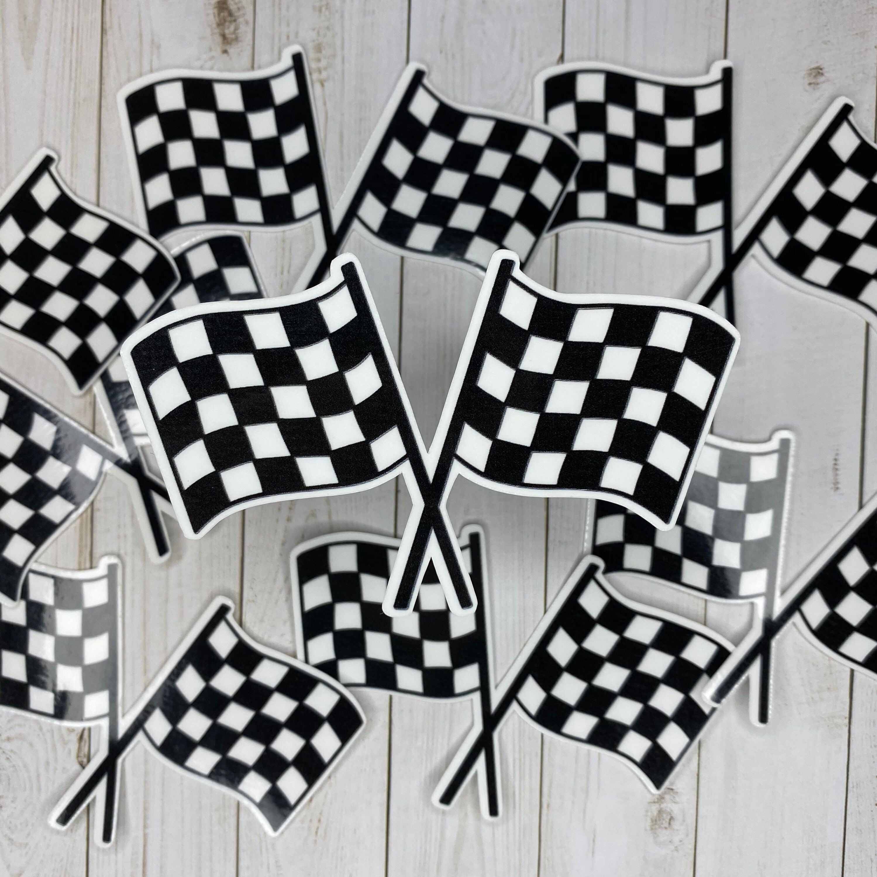 Checkered Flags Sticker Racing Sticker Laptop Sticker Vinyl | Etsy