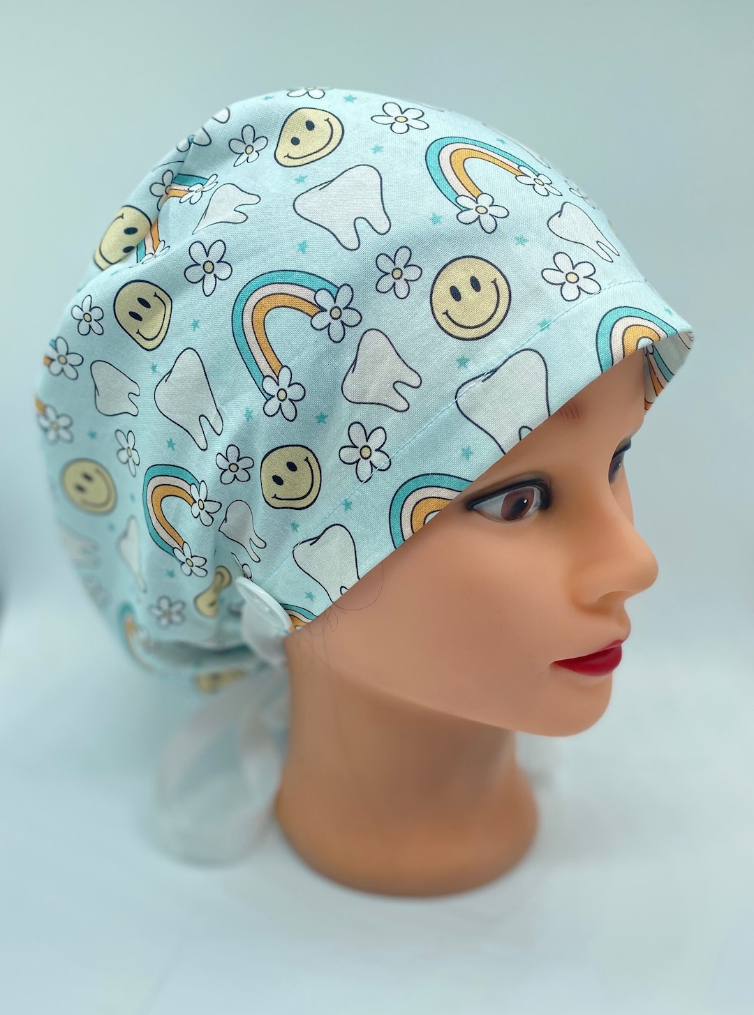 Rainbow Euro Scrub Cap, Retro Dental Scrub Cap, Dental Scrub Cap With ...