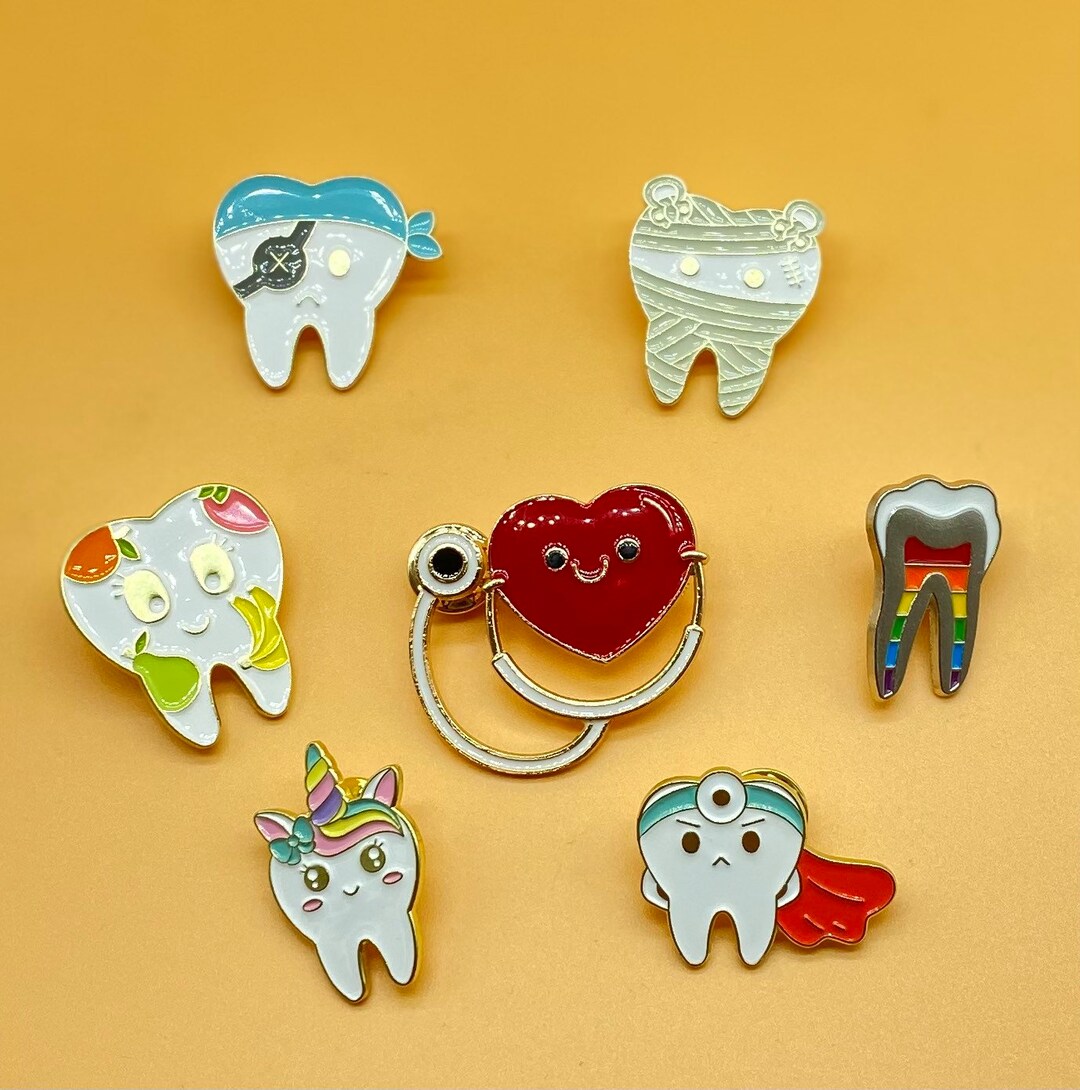 Tooth Pin Teeth Pin Pirate Pin Dental Assistant T Dental Hygiene Pin Mummy Pin Dental