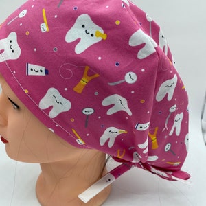 Pink scrub caps dental hygiene scrub cap womens scrub cap | Etsy