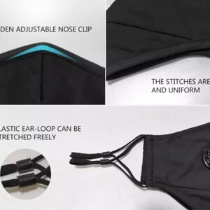 Vented Mask With Respirator and Filter, Reusable Washable Cotton Mask ...