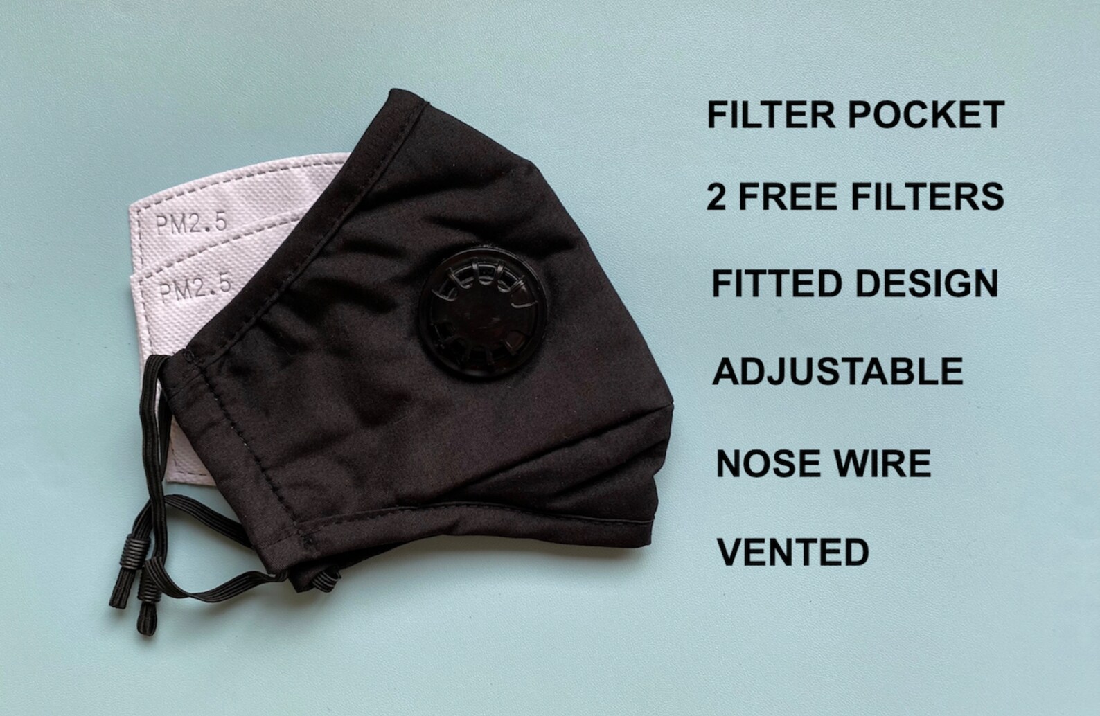 Reusable Adult Unisex Cotton Vented Face Mask With Filter - Etsy