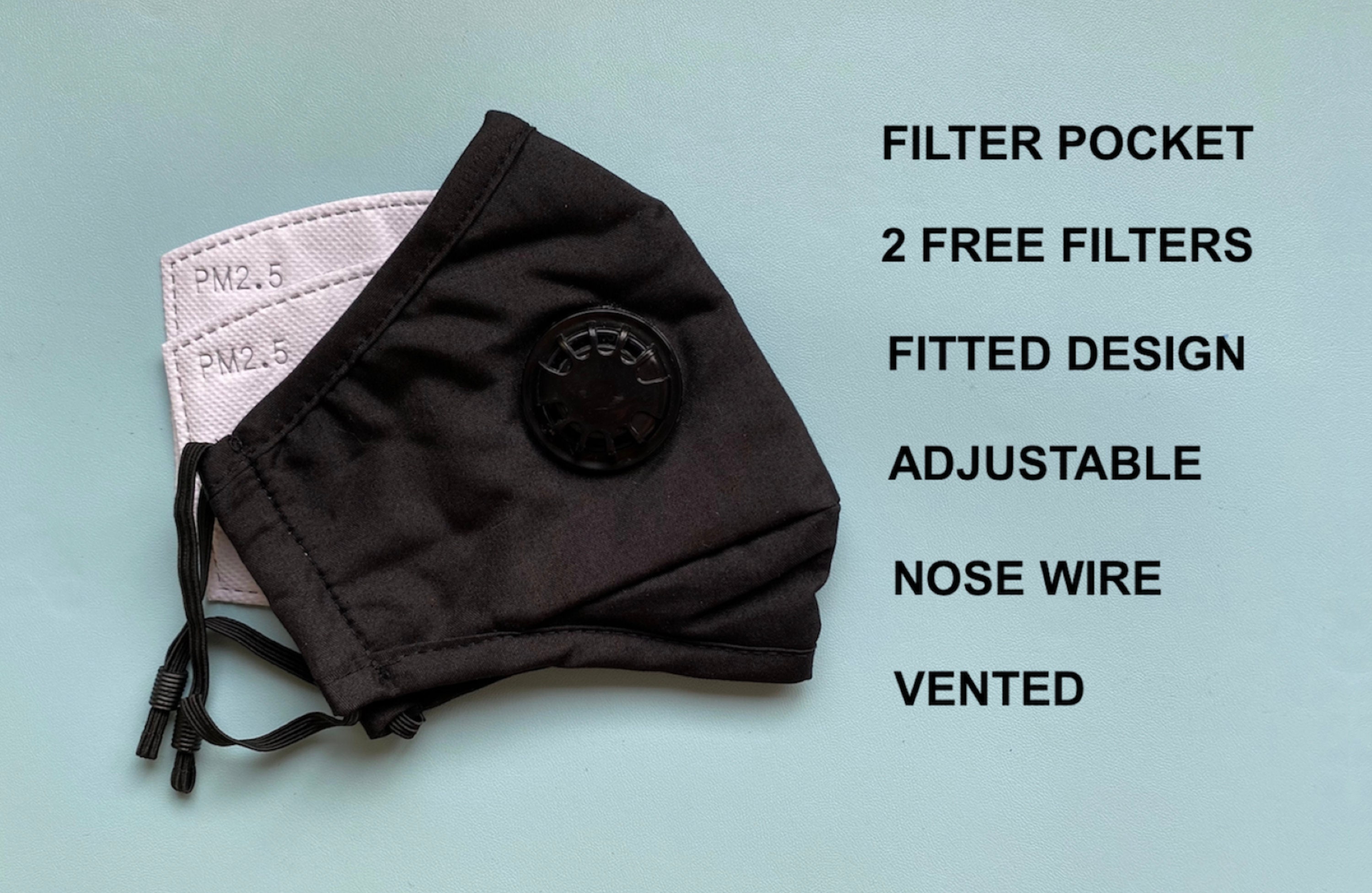 Vent Mask With Respirator and Filter Quality Cotton Reusable - Etsy