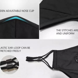 Reusable Adult Unisex Cotton Vented Face Mask With Filter Pocket and ...