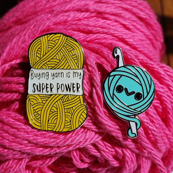 Yarn Enamel Pin - Etsy