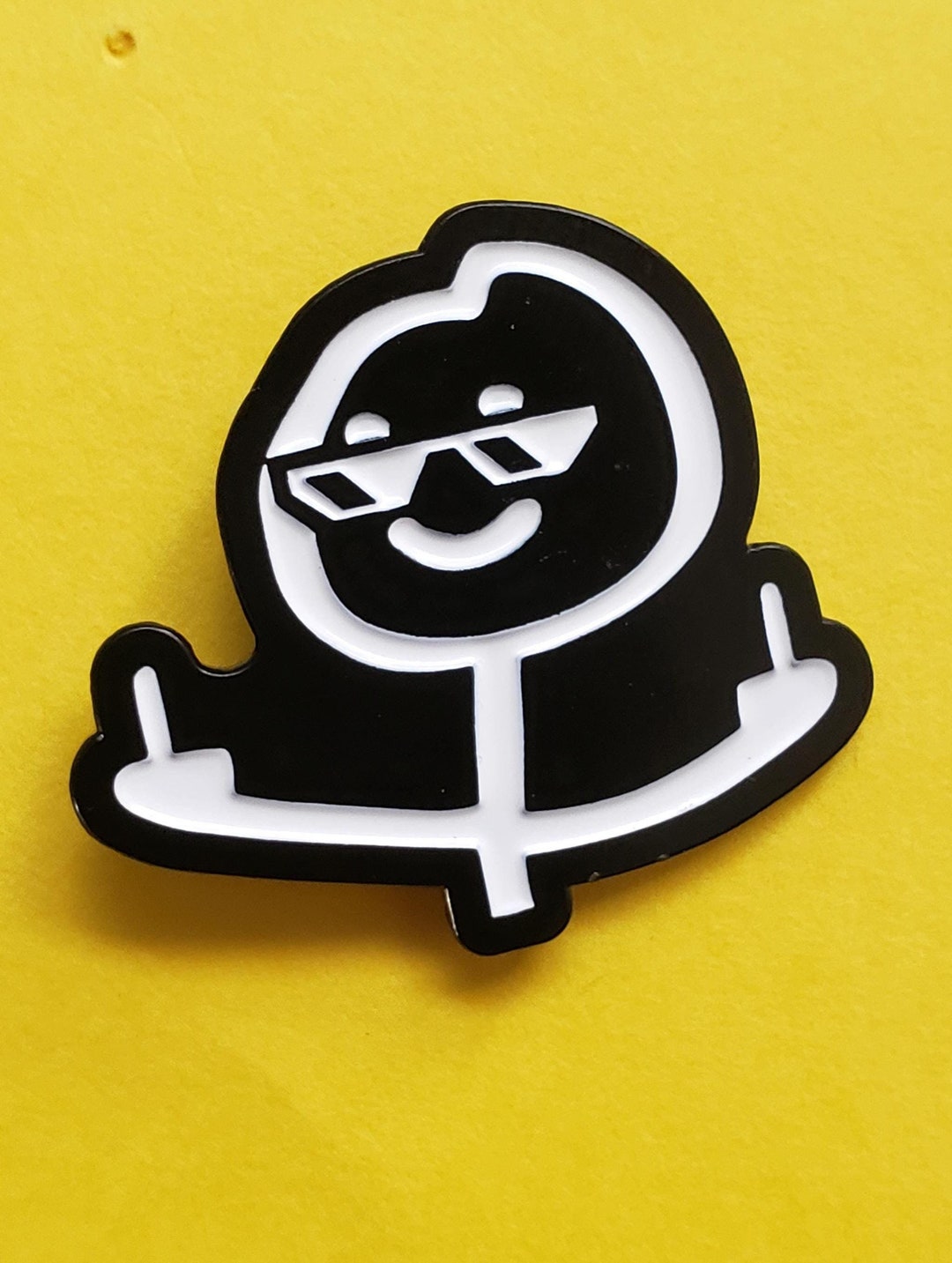 Funny Stick Figure Middle Finger Enamel Pin - Etsy
