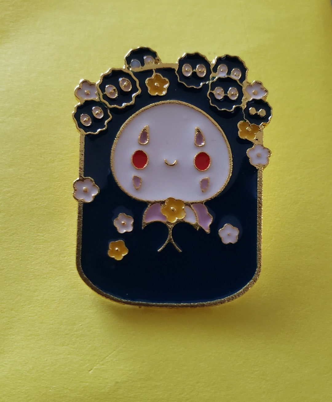 Spirited Away No-face Pin With Soot Sprites & Flowers - Etsy