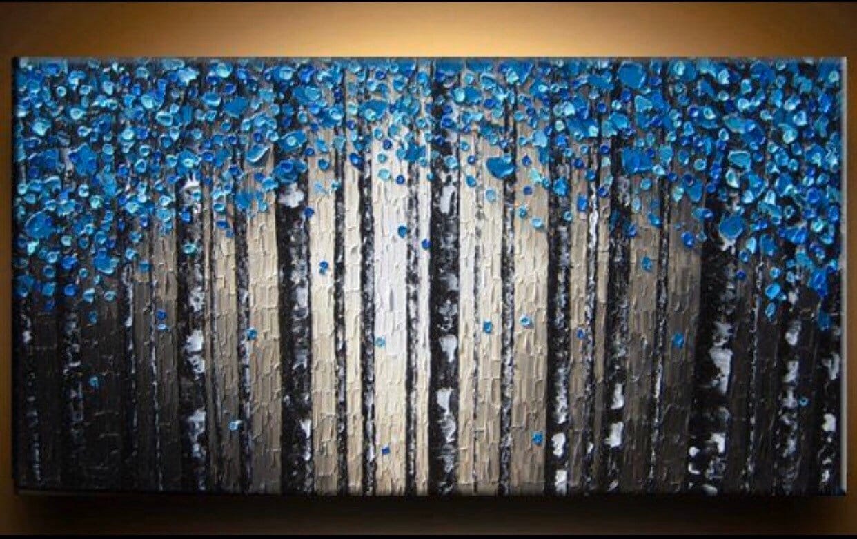 3D Large Original Painting on Canvas, Forest Painting, Living Room Wall ...