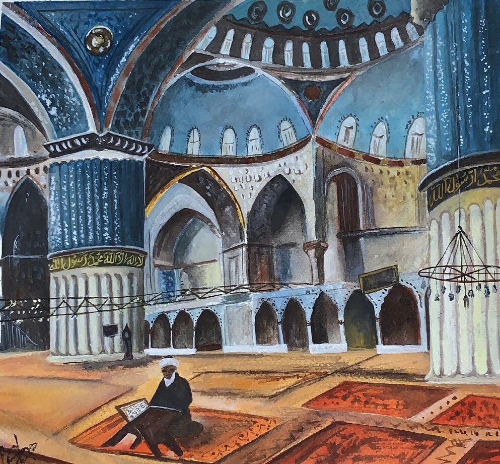Islamic Wall Art Architecture, Islamic Architecture Painting, Istanbul ...