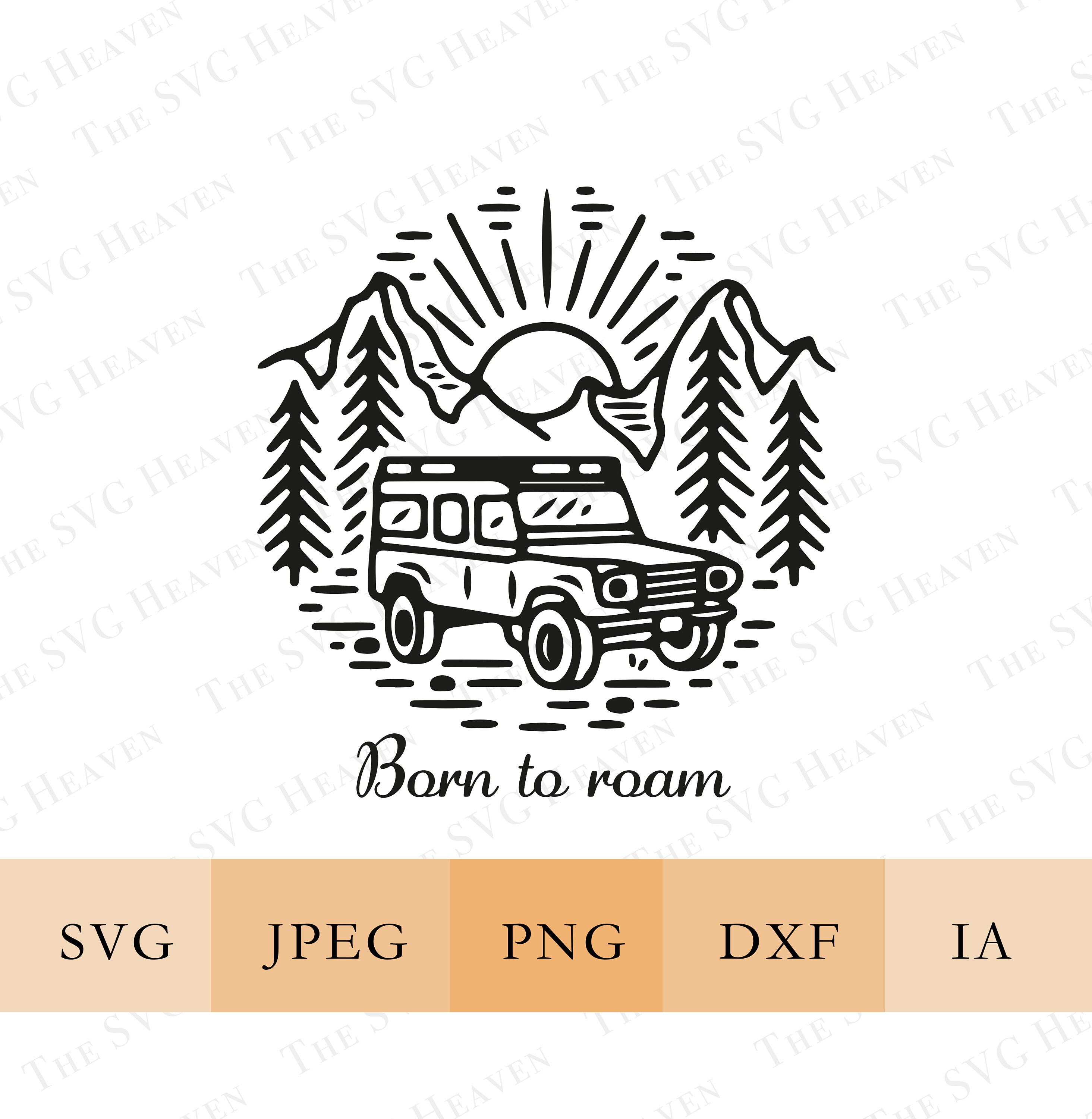 Born to Roam SVG PNG JPEG Vector Image Instant Download Jeep - Etsy