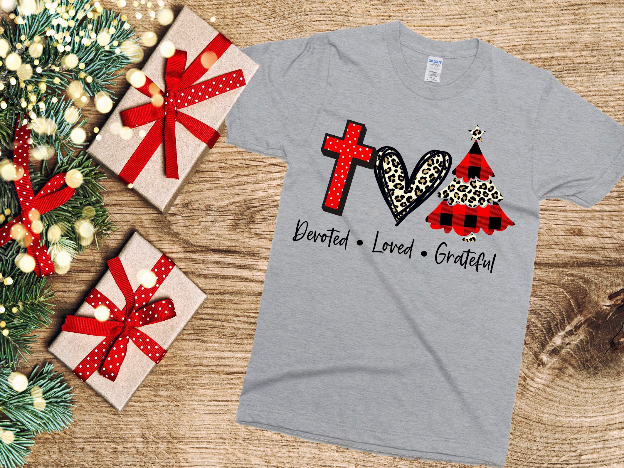 Devoted Loved Grateful Shirt, Christmas Shirt, Blessed, Thankful, Gift ...