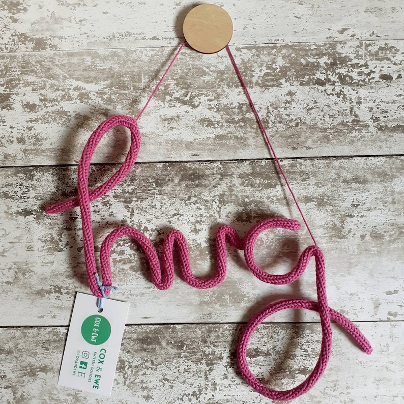 Hug Sign Hug Knitted Wire Word Valentines Gift - Etsy
