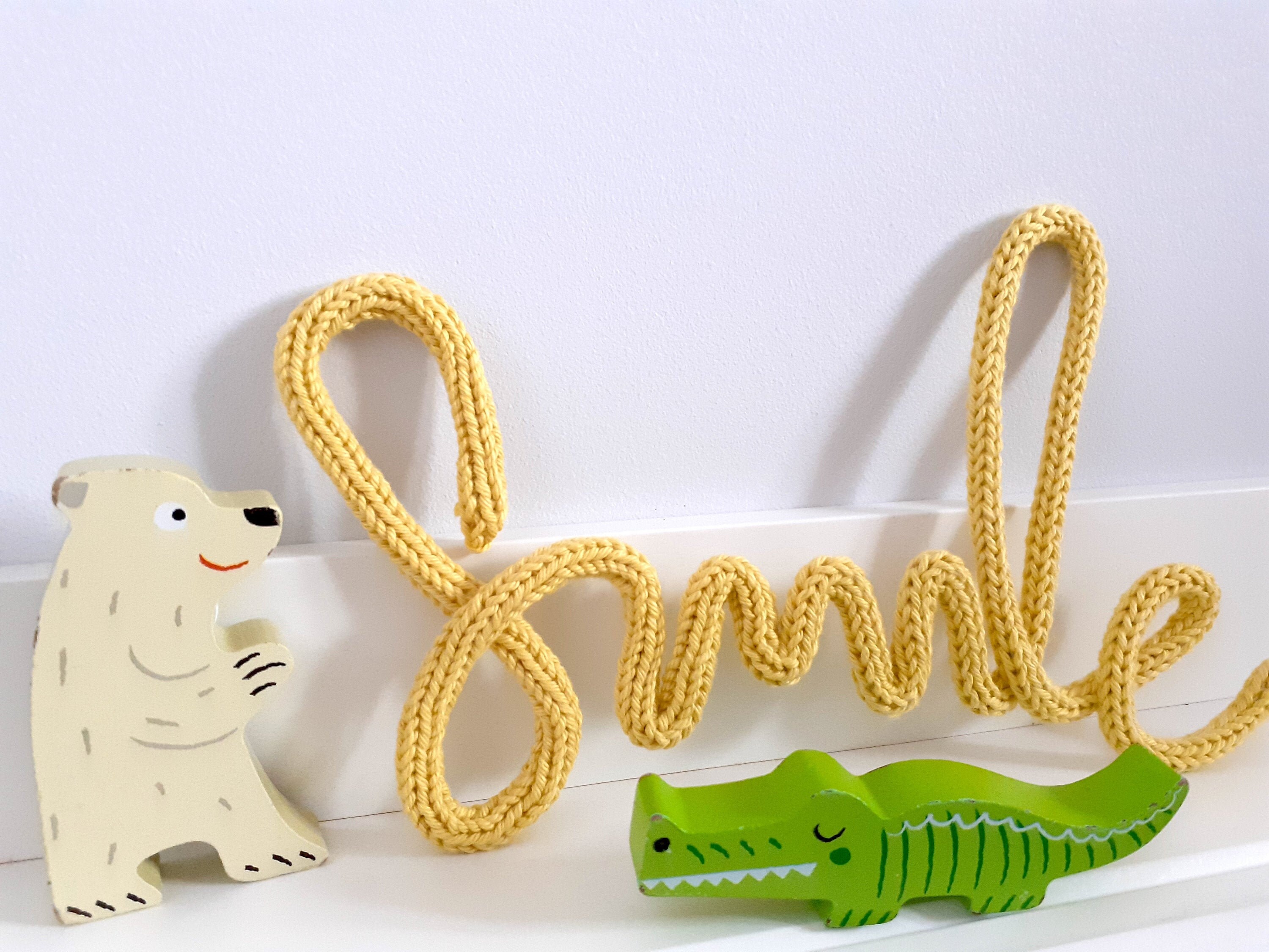 Smile Sign Knitted Smile Wire Word - Etsy UK