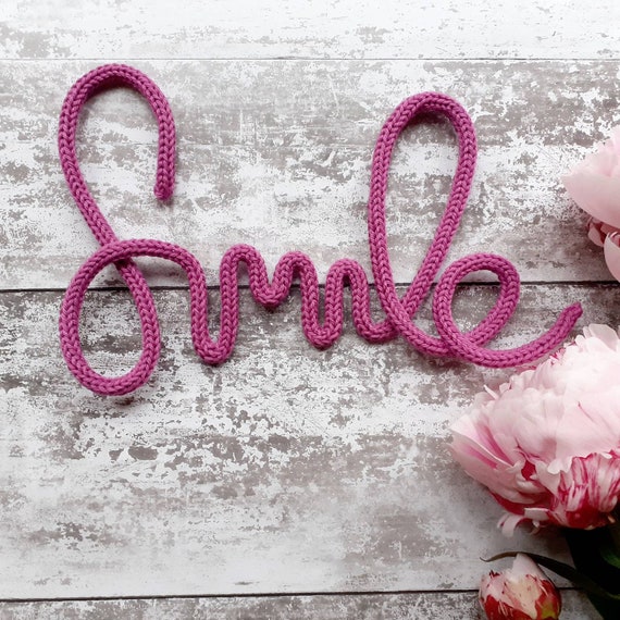 Smile Sign Knitted Smile Wire Word - Etsy UK