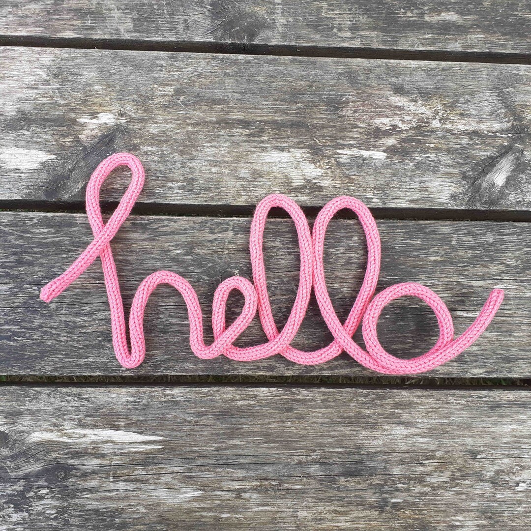 Hello Sign, Hello Knitted Wire Word - Etsy